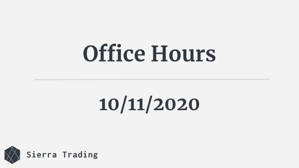 Office Hours Session for 10/11/20 - Sierra Chart Trading